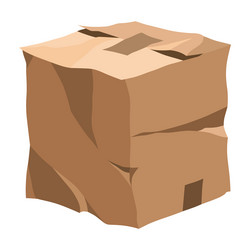 Damaged cardboard box crumpled brown bag Vector Image