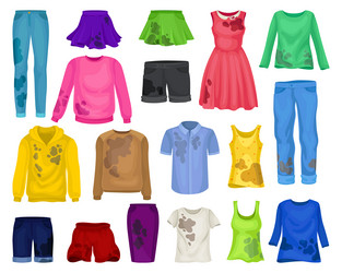 Set different dirty clothes Royalty Free Vector Image