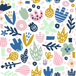 Seamless pattern with abstract retro flowers Vector Image