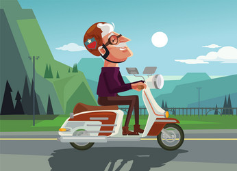 Old Man Scooter Vector Images Over 690