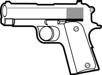 Pistol glock gun 9 caliber Royalty Free Vector Image