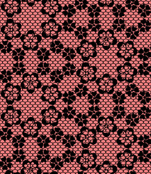 Seamless black lace on red background Royalty Free Vector