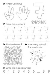 Number 7 Tracing Vector Images (over 130)