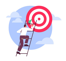 Goal achievement path chart to target successful Vector Image