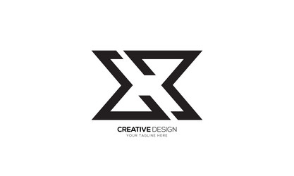 X creative line art style elegant logo Royalty Free Vector