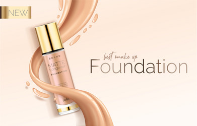 Foundation makeup advertising design template Vector Image