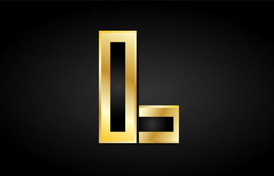 L gold golden alphabet letter logo icon design Vector Image