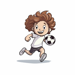 Soccer player hand-drawn comic football Royalty Free Vector
