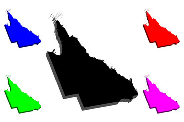 Queensland map Royalty Free Vector Image - VectorStock