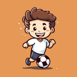 Soccer player hand-drawn comic football Royalty Free Vector