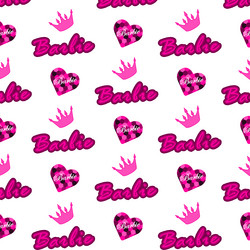 Barbie pattern in pink shades Royalty Free Vector Image