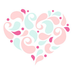 Heart shape fill with petal - outline Royalty Free Vector
