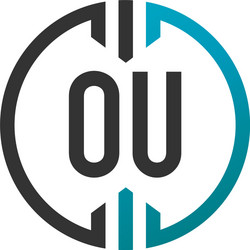 Initial letter uo circle triangle logo design Vector Image