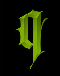 Letter q in gothic style alphabet symbol Vector Image