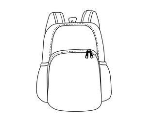 School Backpack In Simple Line Style Royalty Free Vector