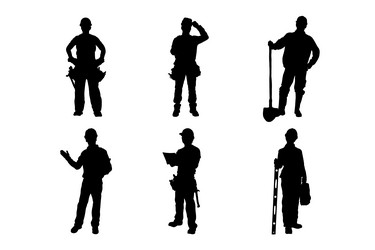 Career silhouette female workers Royalty Free Vector Image