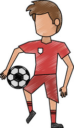 Soccer player cartoon avatar Royalty Free Vector Image