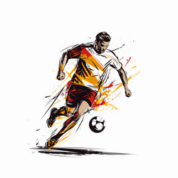 Soccer player hand-drawn comic football Royalty Free Vector