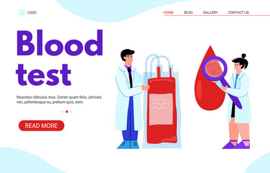 Medical diagnostic and blood test banner cartoon Vector Image