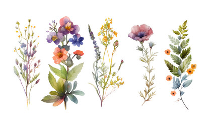Hand drawn watercolor set of herbs Royalty Free Vector Image