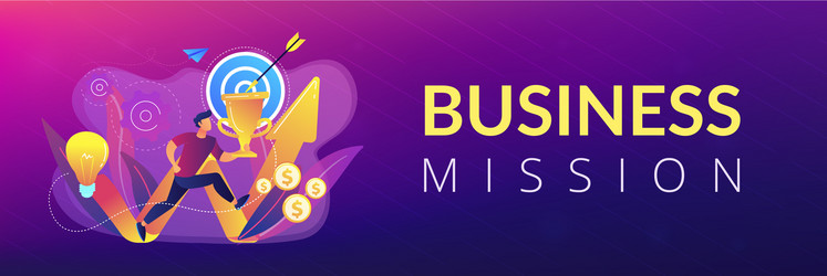 Business mission concept banner header Royalty Free Vector