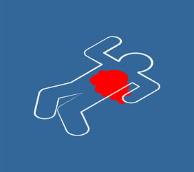 Crime scene chalk silhouette corpse outline Vector Image