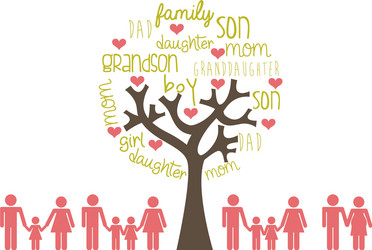 Big family tree template with people icons Vector Image
