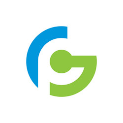 P g icon logo design Royalty Free Vector Image