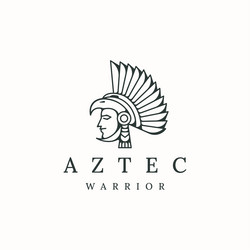 Aztec warrior head logo Royalty Free Vector Image
