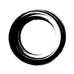 Blue zen enso circle brush Royalty Free Vector Image