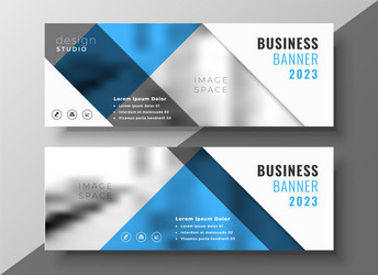 Corporate blue banner design for your business Vector Image