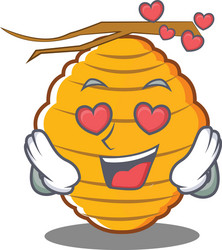 Cute bee holding love heart Royalty Free Vector Image