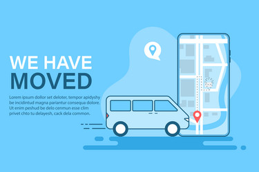 We are moving from one address to another address Vector Image
