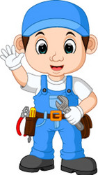 Cartoon of a mechanic Royalty Free Vector Image