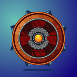 Fantasy shield magic weapon with crystal game Vector Image