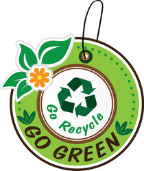 Go green label Royalty Free Vector Image - VectorStock