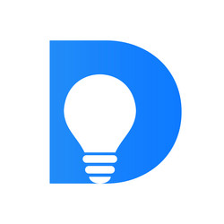 Letter d electric logo combine with electric bulb Vector Image