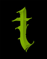 Letter t in gothic style alphabet symbol Vector Image