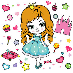 Little girl design elements Royalty Free Vector Image