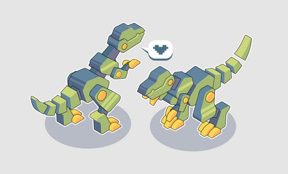 Mechanical t-rex cartoon dinosaur robot mascot Vector Image