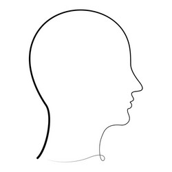 Face profile line icon on white background Vector Image