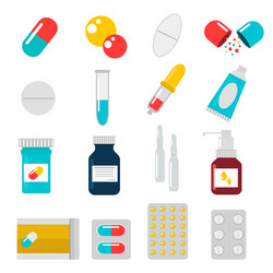 Different pills on white Royalty Free Vector Image
