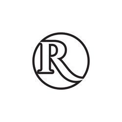 Circle r serif letter Royalty Free Vector Image