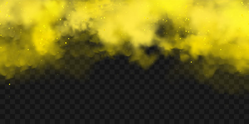 Realistic yellow colorful smoke clouds mist Vector Image