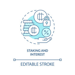 Staking and interest concept icon Royalty Free Vector Image