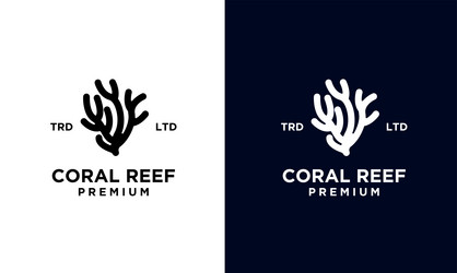 Coral reef logo design Royalty Free Vector Image