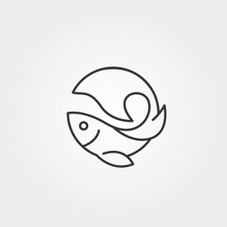 Haddock fish abstract logo design Royalty Free Vector Image