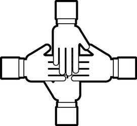 Hands human teamwork icon Royalty Free Vector Image