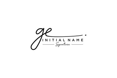 Initial ge signature logo template hand drawn Vector Image