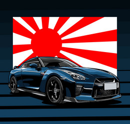 Jdm car template for graphic design Royalty Free Vector